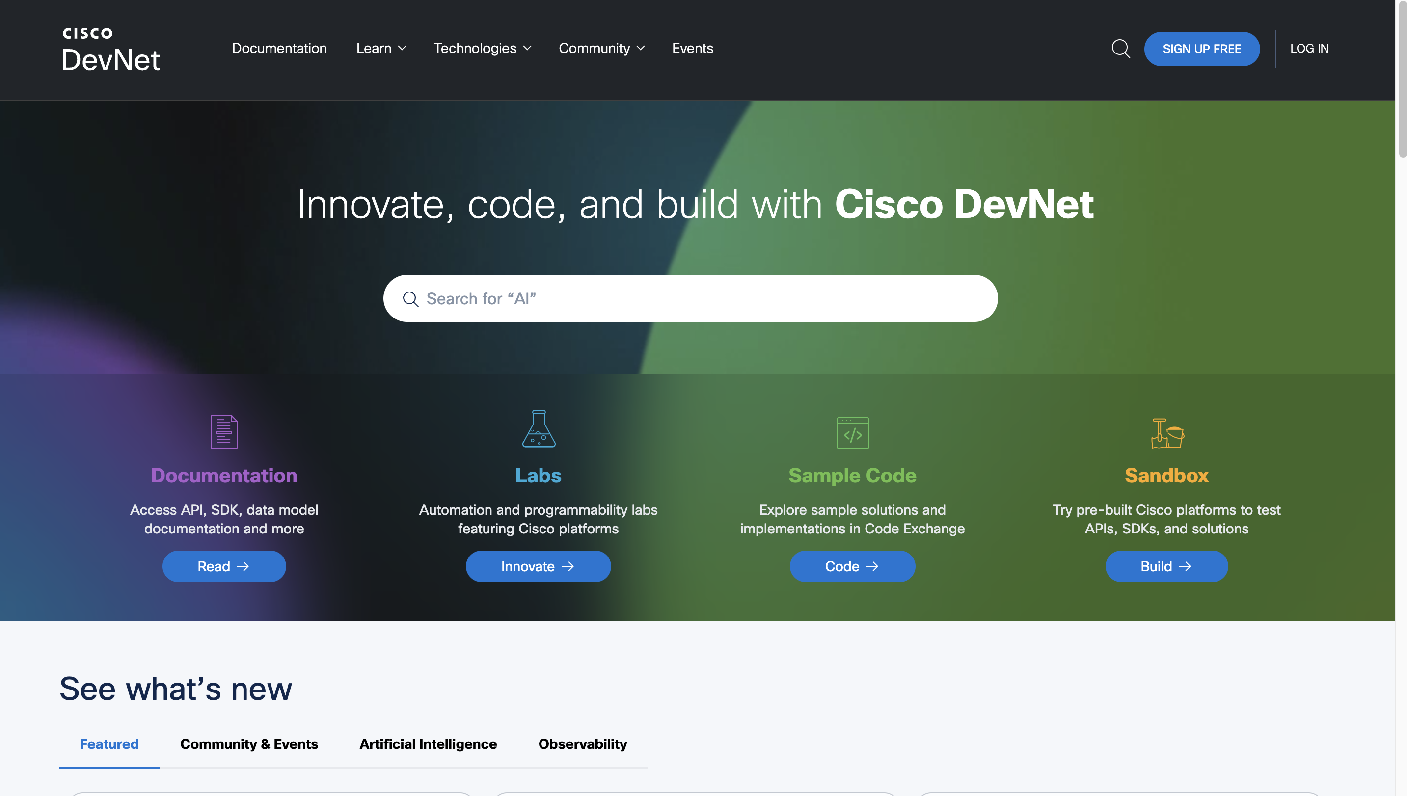 Cisco DevNet Developer Portal (2024) | DevPortal Awards